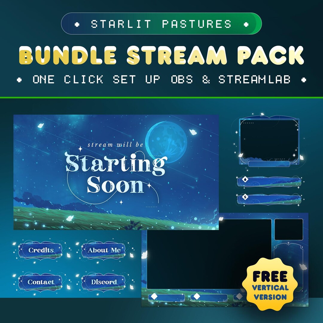 Aesthetic Animated Stream Overlay Pack for Twitch, Kick, Youtube ...
