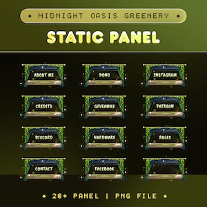 Midnight Oasis Greenery Animated Stream Pack for Twitch, Kick, Youtube ...