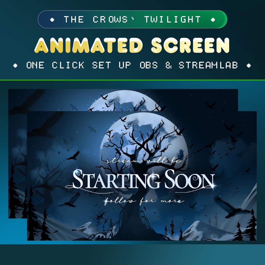 The Crows Twilight Animated Stream Screen for Twitch, Kick and Youtube ...