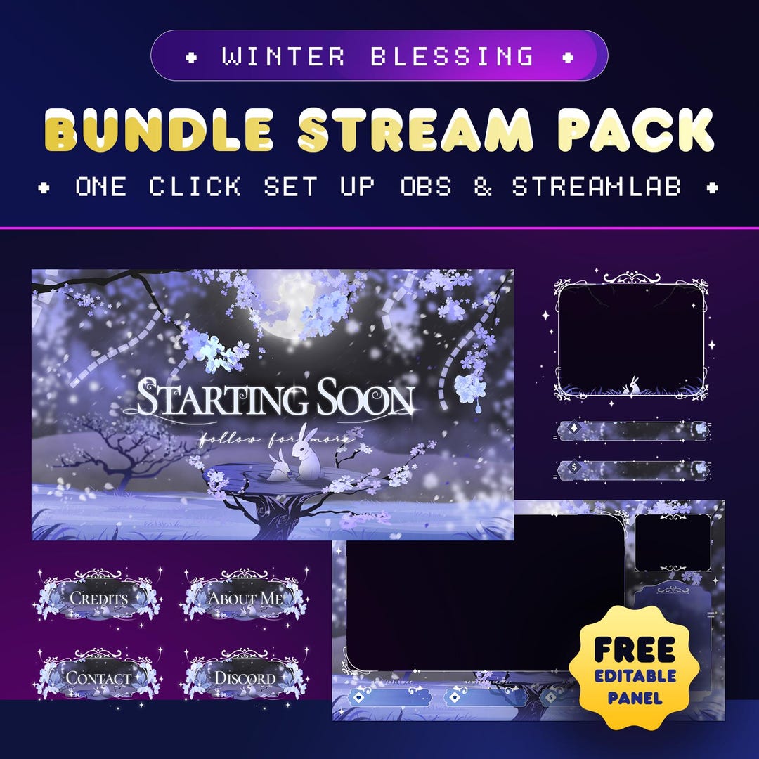 Winter Blessing Animated Stream Overlay Package for Twitch, Kick and ...