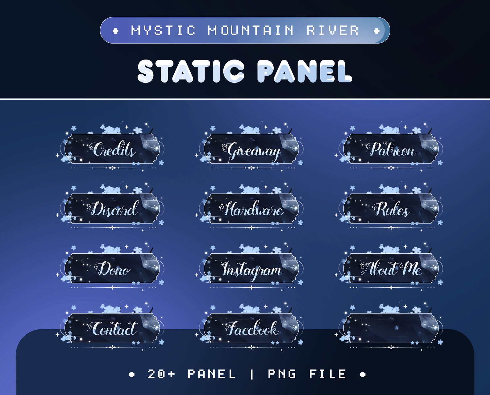 Mystic Mountain River Animated Stream Overlay Pack | Kawaii Cherry ...