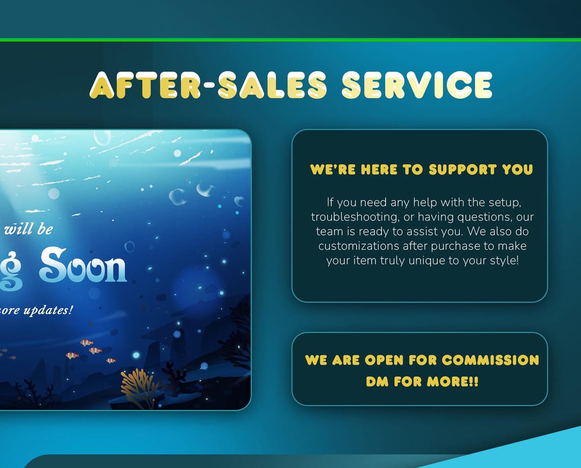 Animated Marine Harmony Stream Overlay: Blue Ocean Underwater for ...