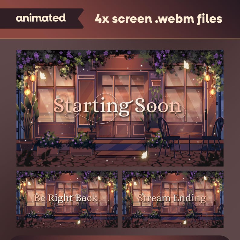 Animated Lantern Lit Cafe Stream Overlay: Warm Cozy Café for Twitch and ...