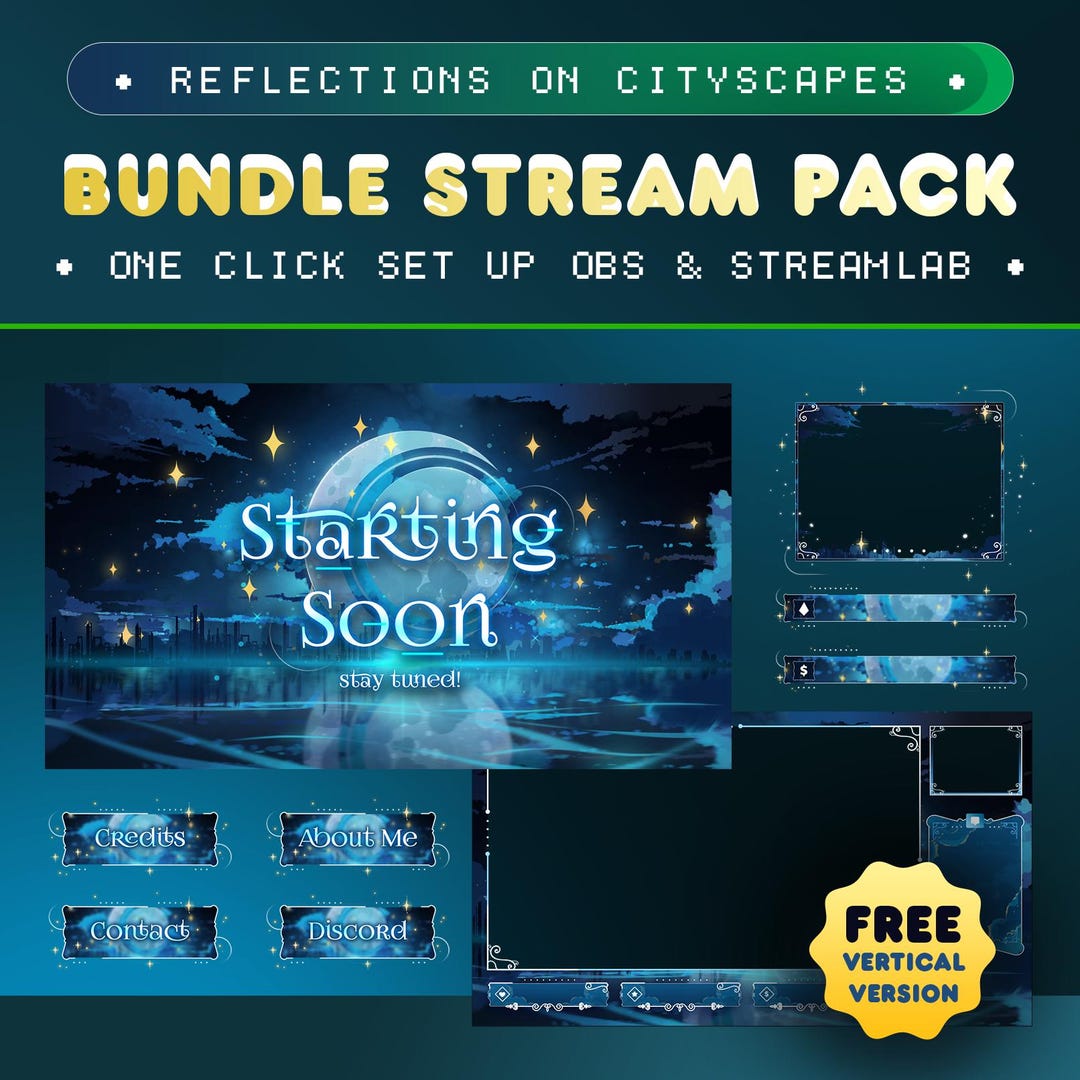 Reflections on Cityscape Animated Stream Overlay Package for Twitch ...