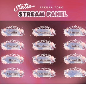 Sakura Toro Animated Stream Pack for Twitch, Kick, Youtube/aesthetic ...