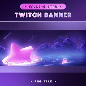 Animated Falling Star Twitch Stream Pack | Purple Cosmic Vtuber Overlay ...