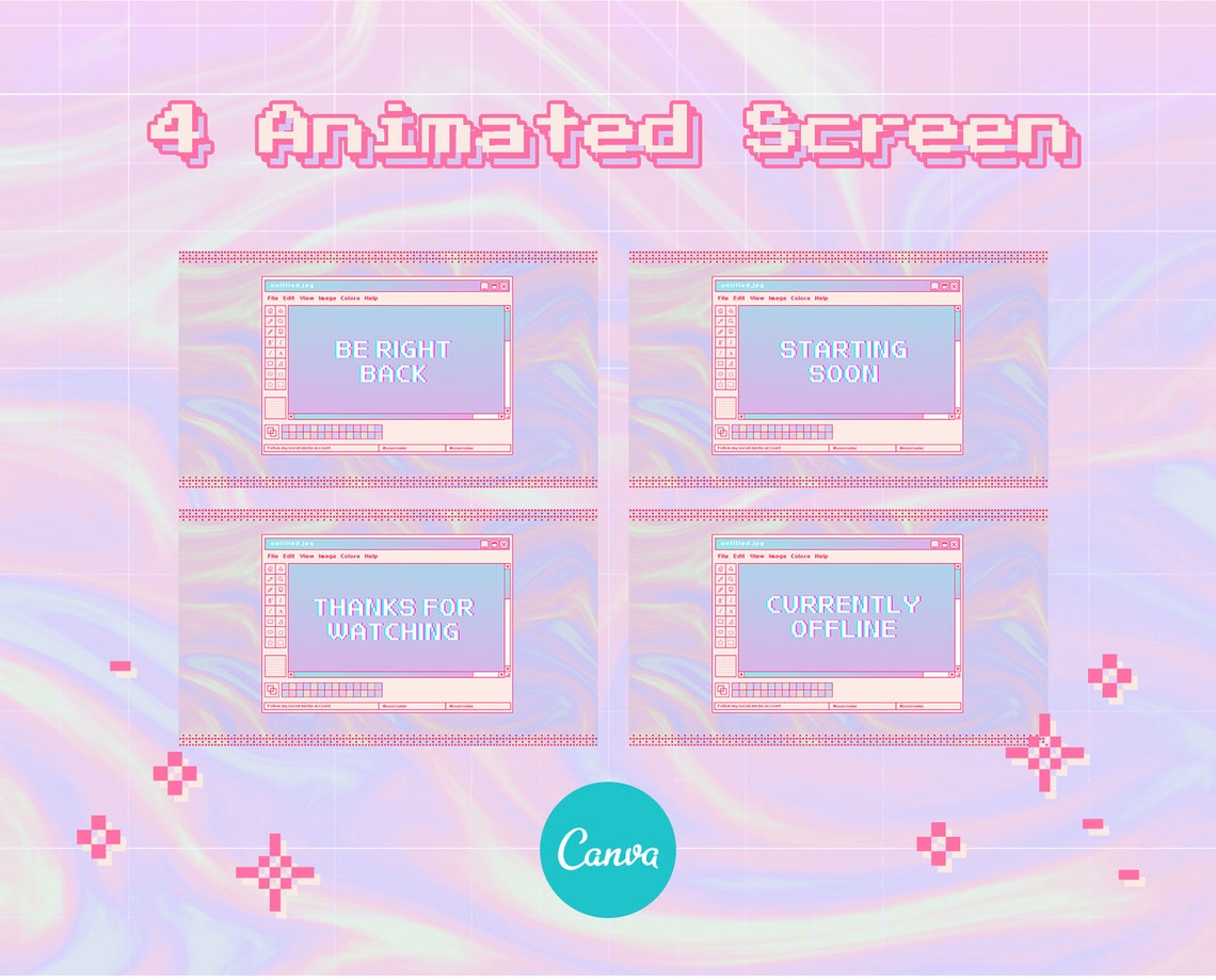 Animated Canva Twitch Overlay Template MS Paint Overlay | Etsy UK