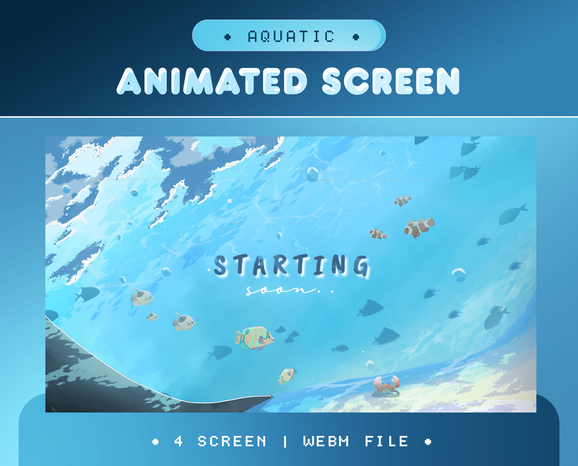 Aquatic Animated Stream Pack for Twitch Kick Youtube/sea - Etsy Canada