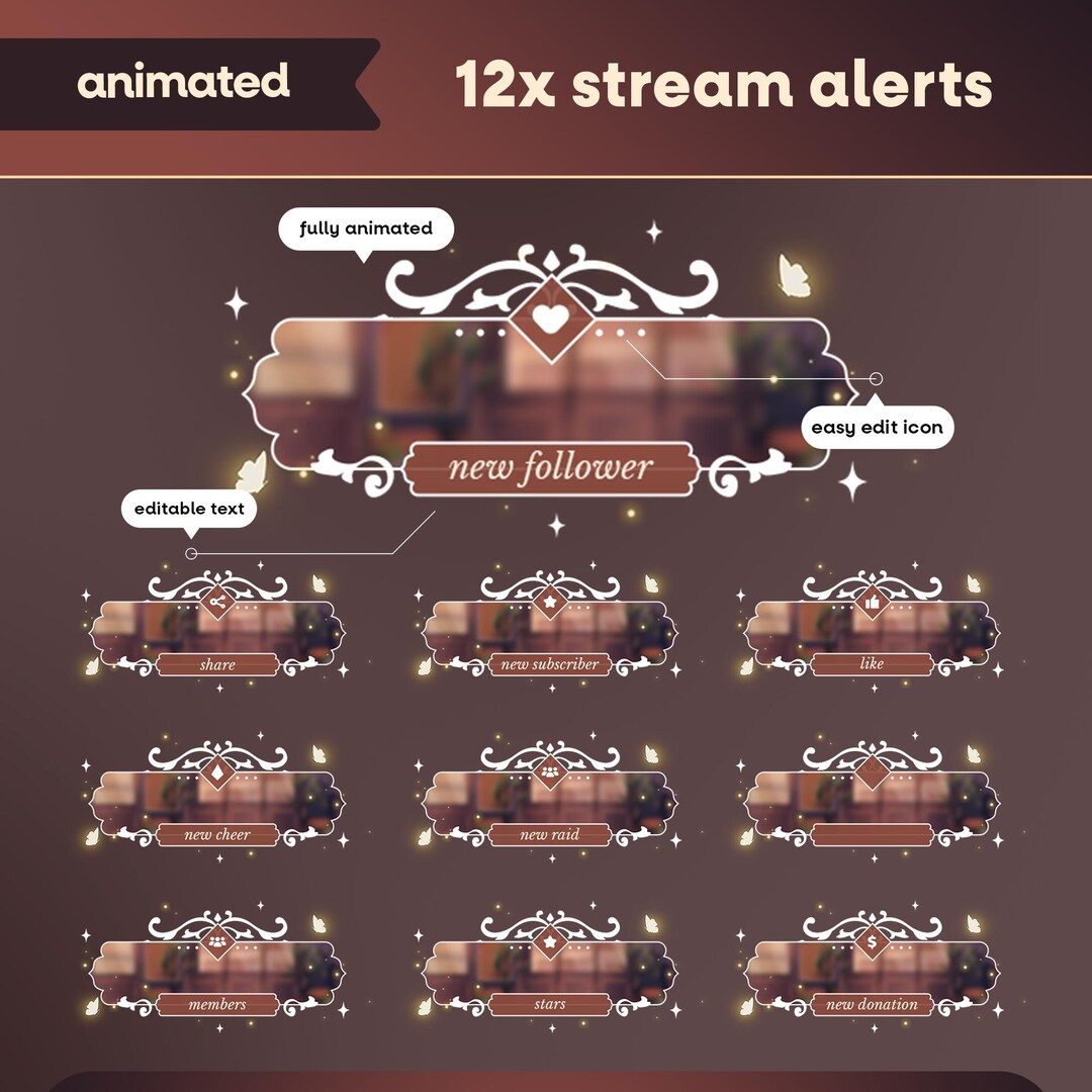 Animated Lantern Lit Cafe Stream Alerts: Warm Cozy Café for Twitch and ...