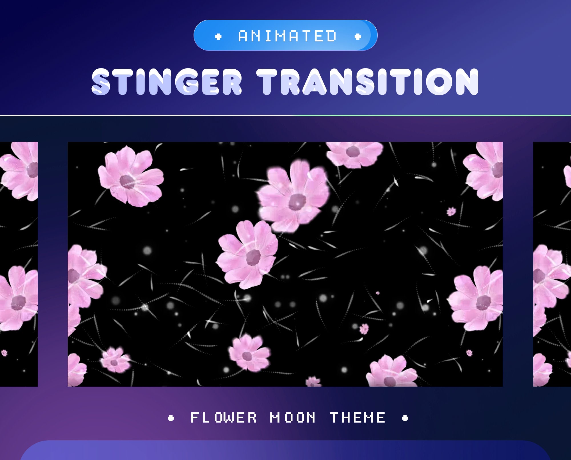 Animated Stinger Transition for Twitch Kick Youtube/flower - Etsy