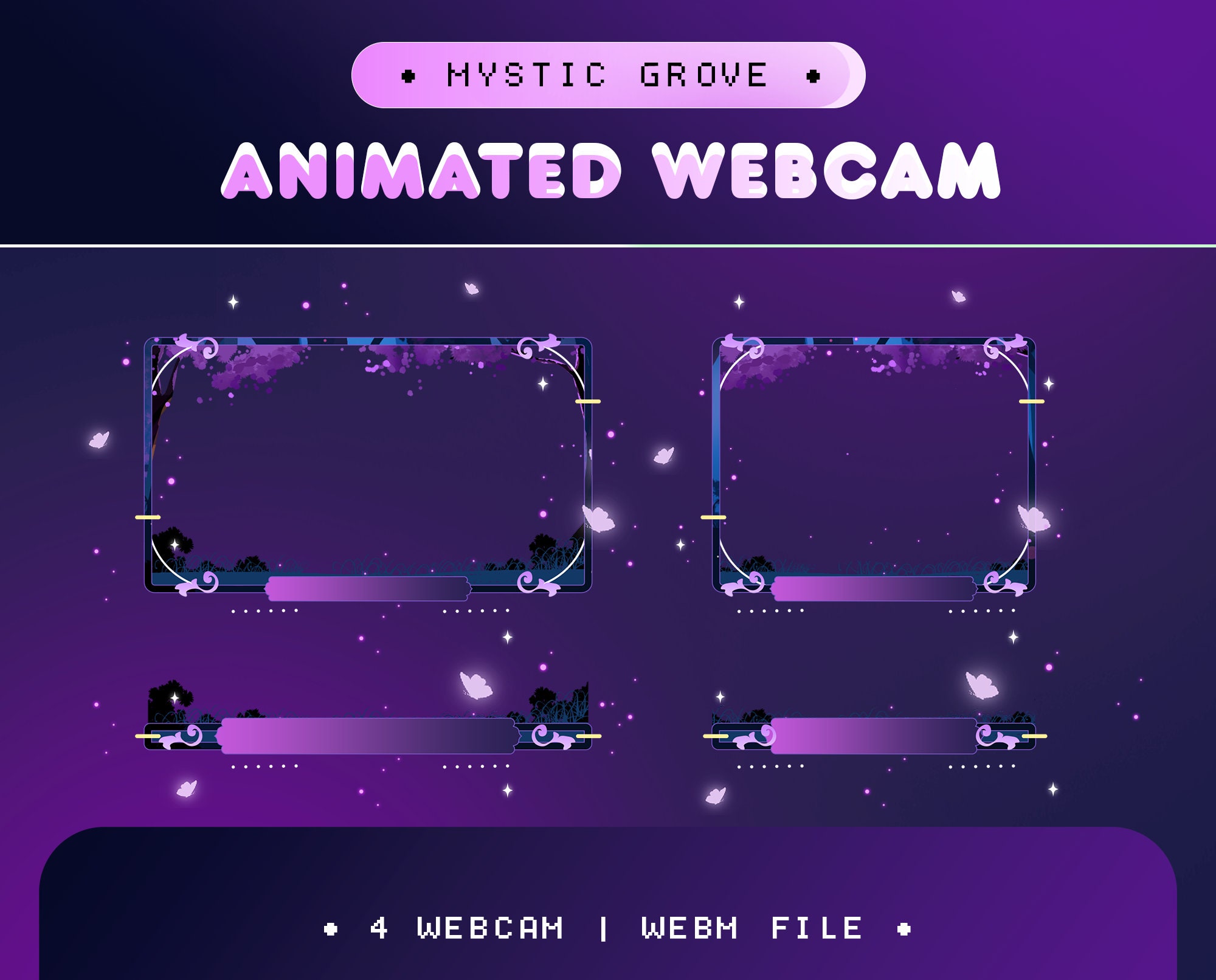 Mystic Groove Animated Stream Pack for Twitch, Kick, Youtube/sakura ...