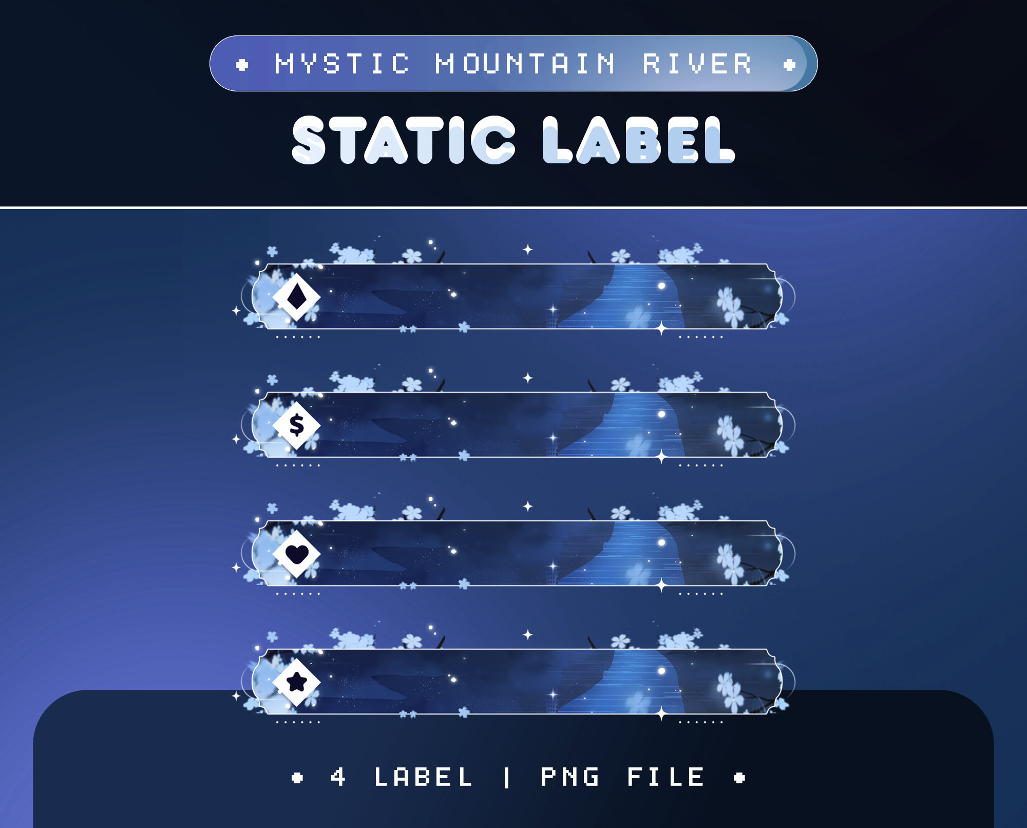 Mystic Mountain River Animated Stream Overlay Pack | Kawaii Cherry ...