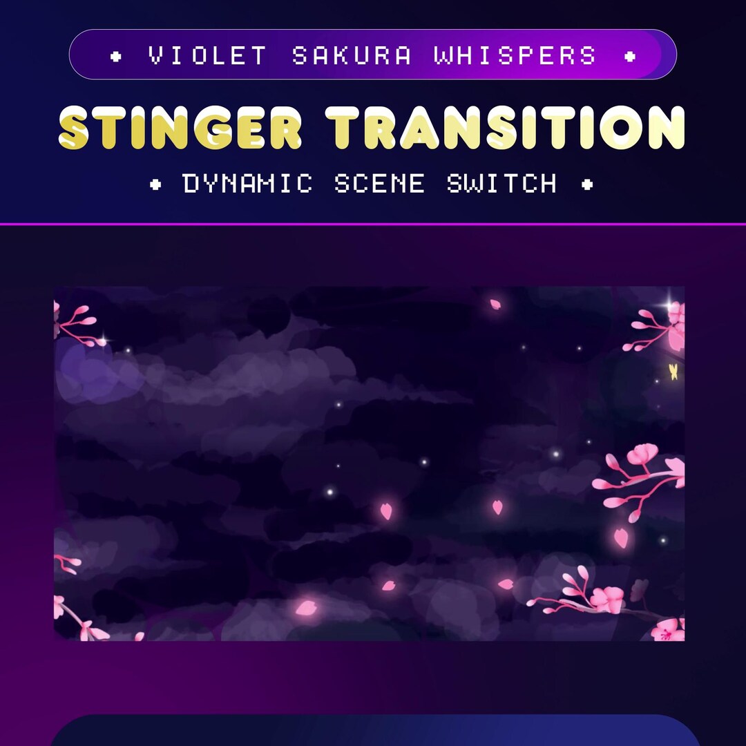 Violet Sakura Whispers Animated Stinger Transition for Twitch, Kick ...
