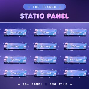 Aesthetic Flower Animated Stream Pack for Twitch, Kick, Youtube/blue ...