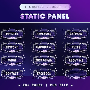 Cosmic Violet Animated Stream Overlay Pack for Twitch, Kick, Youtube ...