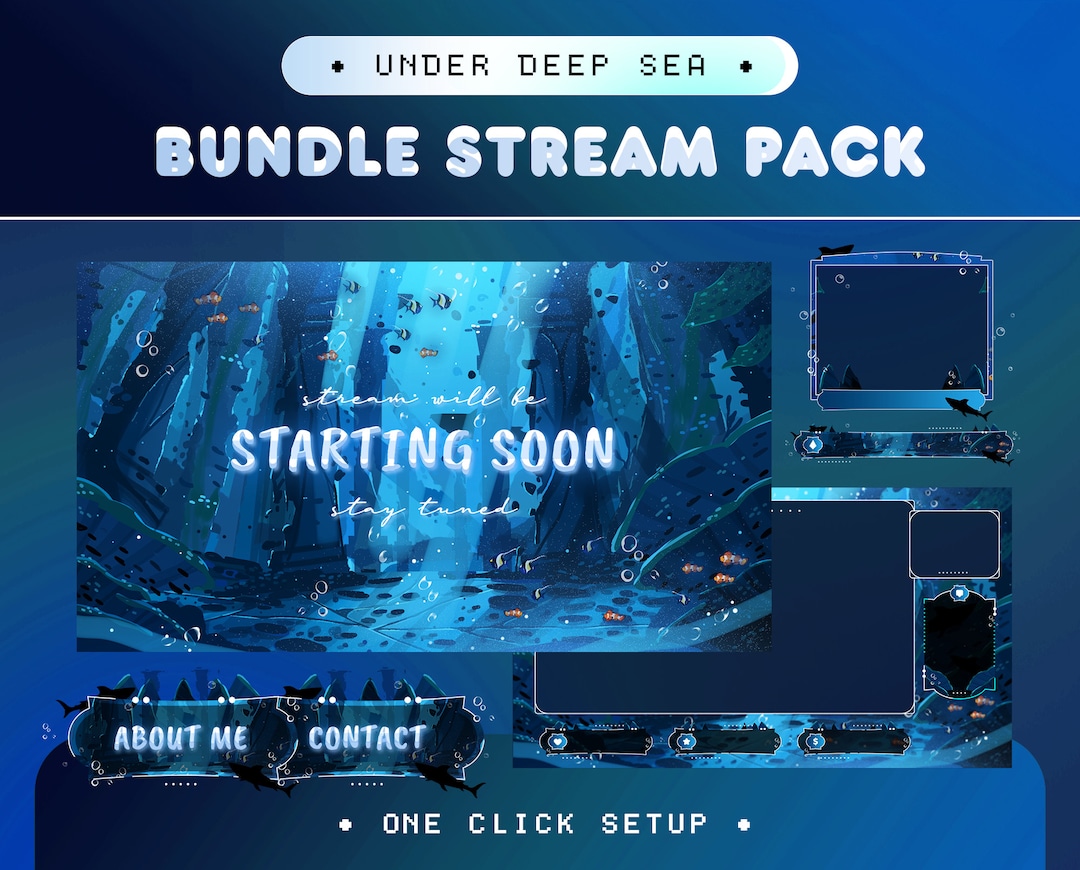 Under Deep Sea Animated Stream Overlay Package for Twitch, Kick ...