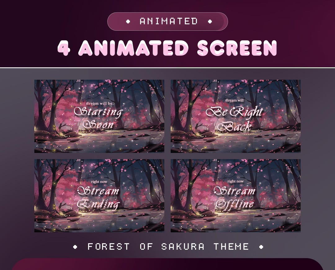 Forest of Sakura Animated Stream Screen for Twitch, Kick and Youtube ...