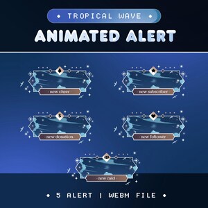 Tropical Waves Animated Overlay Package for Twitch, Kick, Youtube ...