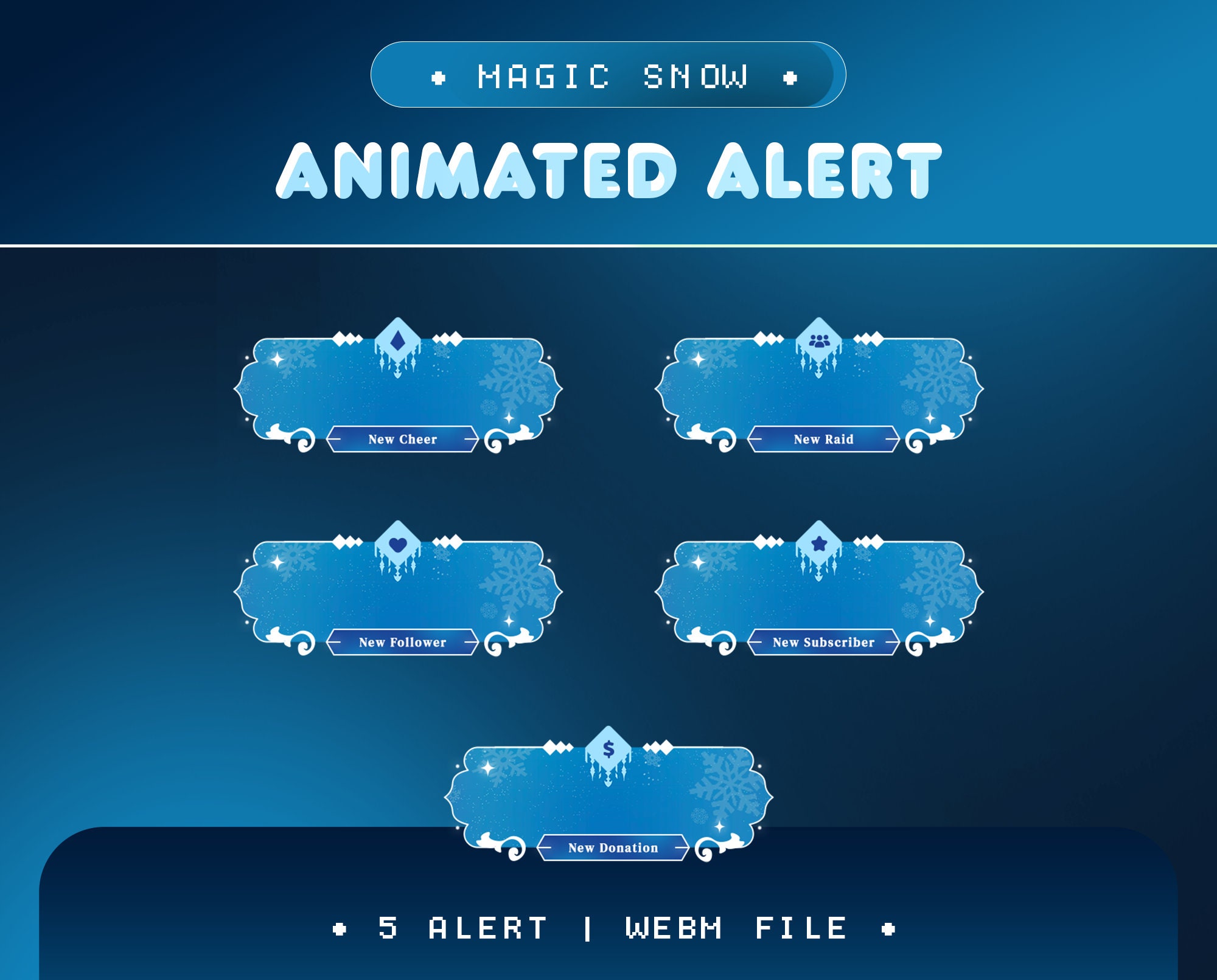 Light Snow Animated Stream Package for Twitch, Kick and Youtube/fantasy ...