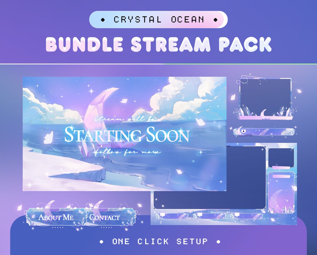 Crystal Ocean Animated Stream Package for Twitch, Kick and Youtube ...