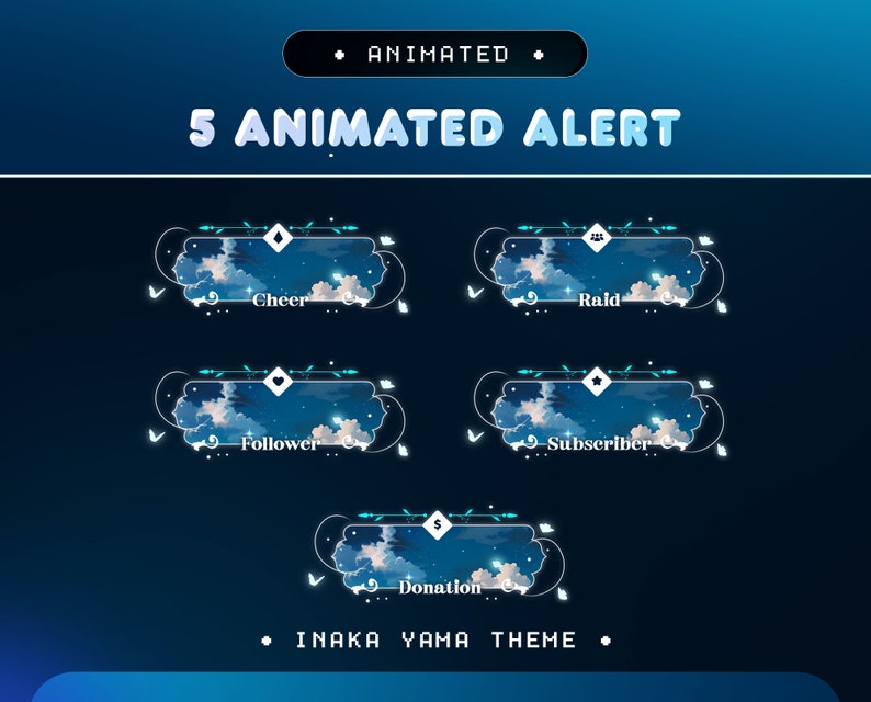 Animated Alert Inaka Yama for Twitch, Kick and Youtube/aesthetic Theme ...