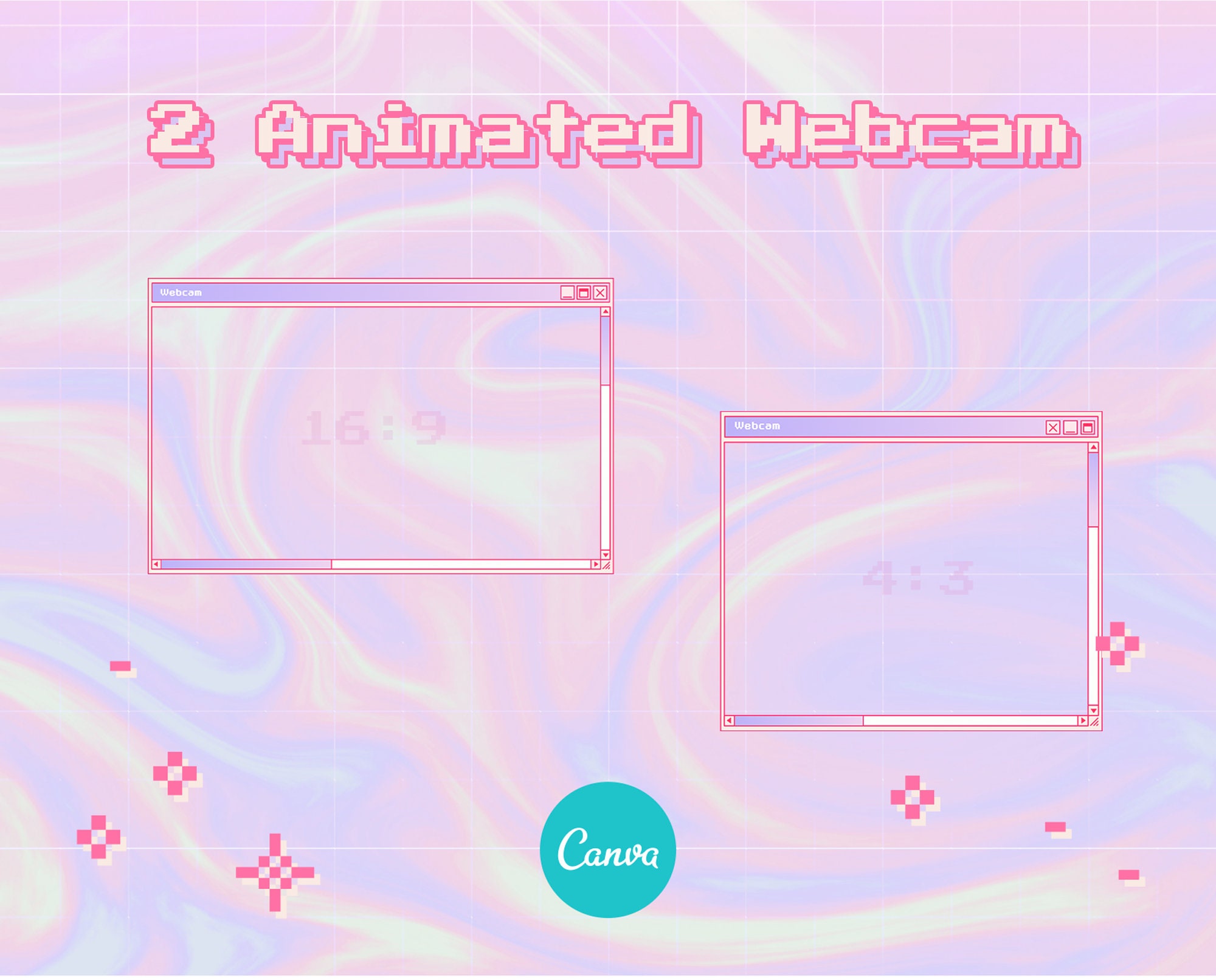 Animated Canva Twitch Overlay Template MS Paint Overlay | Etsy UK