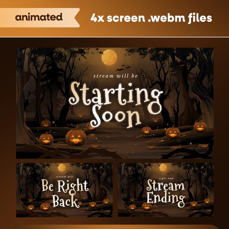Animated Pumpkin Forest Stream Overlay: Spooky Halloween Theme for ...