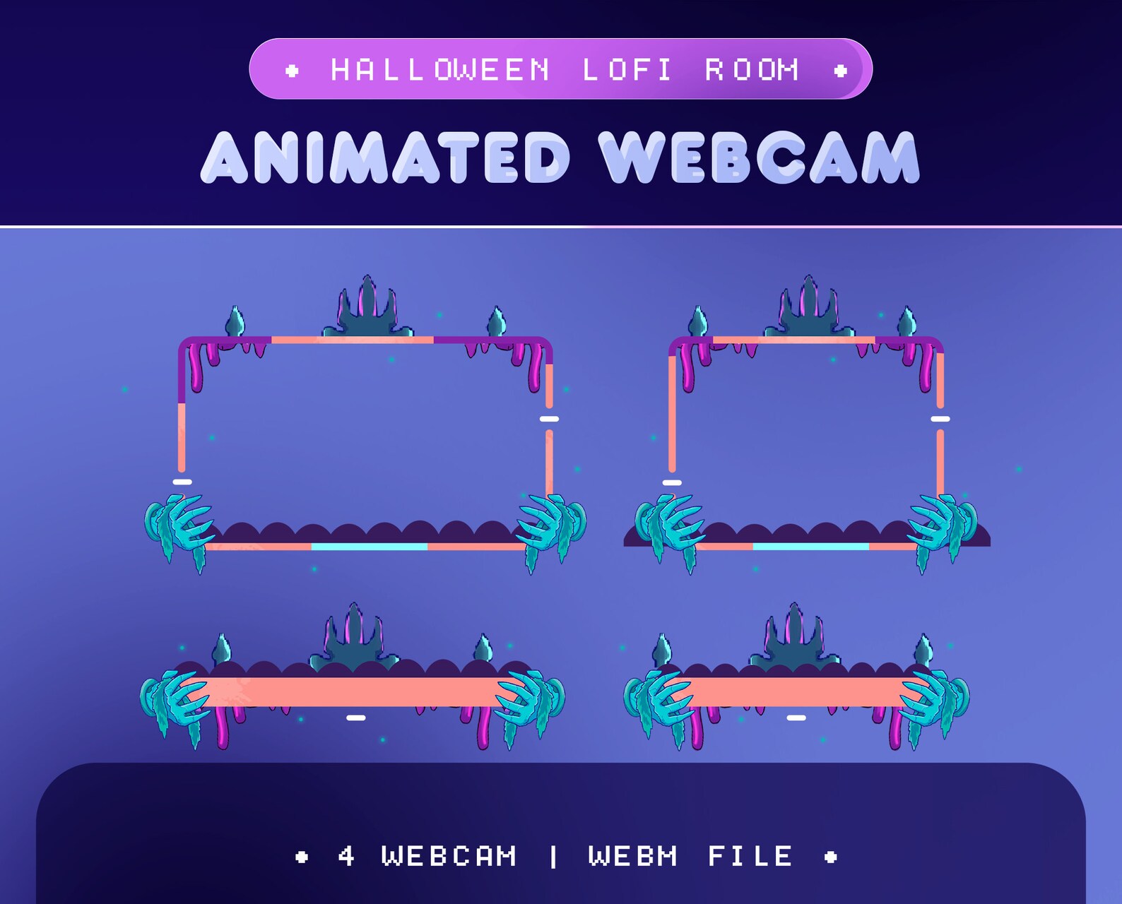 Lofi Halloween Animated Stream Pack for Twitch, Kick, Youtube/gothic ...