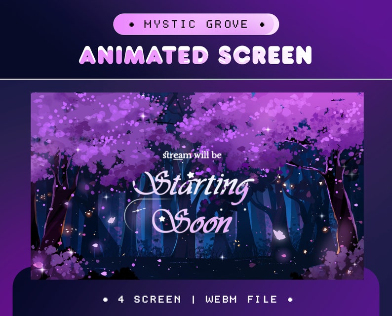 Fantasy Purple Stream Overlay | Mystic Grove Forest Animated Pack ...
