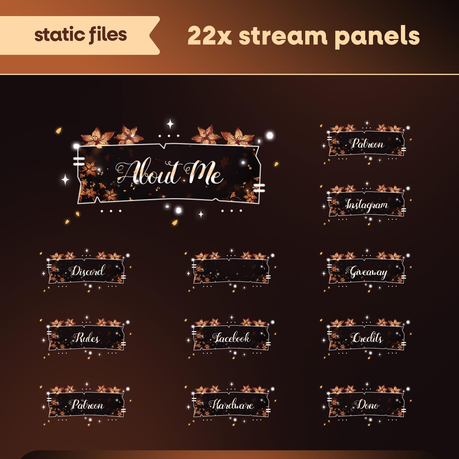 Cozy Autumn Twitch Stream Overlay Pack | Animated Golden Blossom Vtuber ...