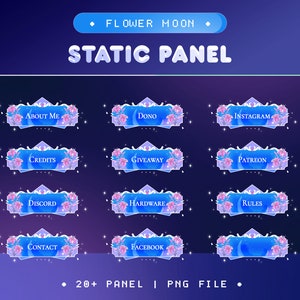 Flower Moon Animated Stream Pack for Twitch, Kick, Youtube/aesthetic ...