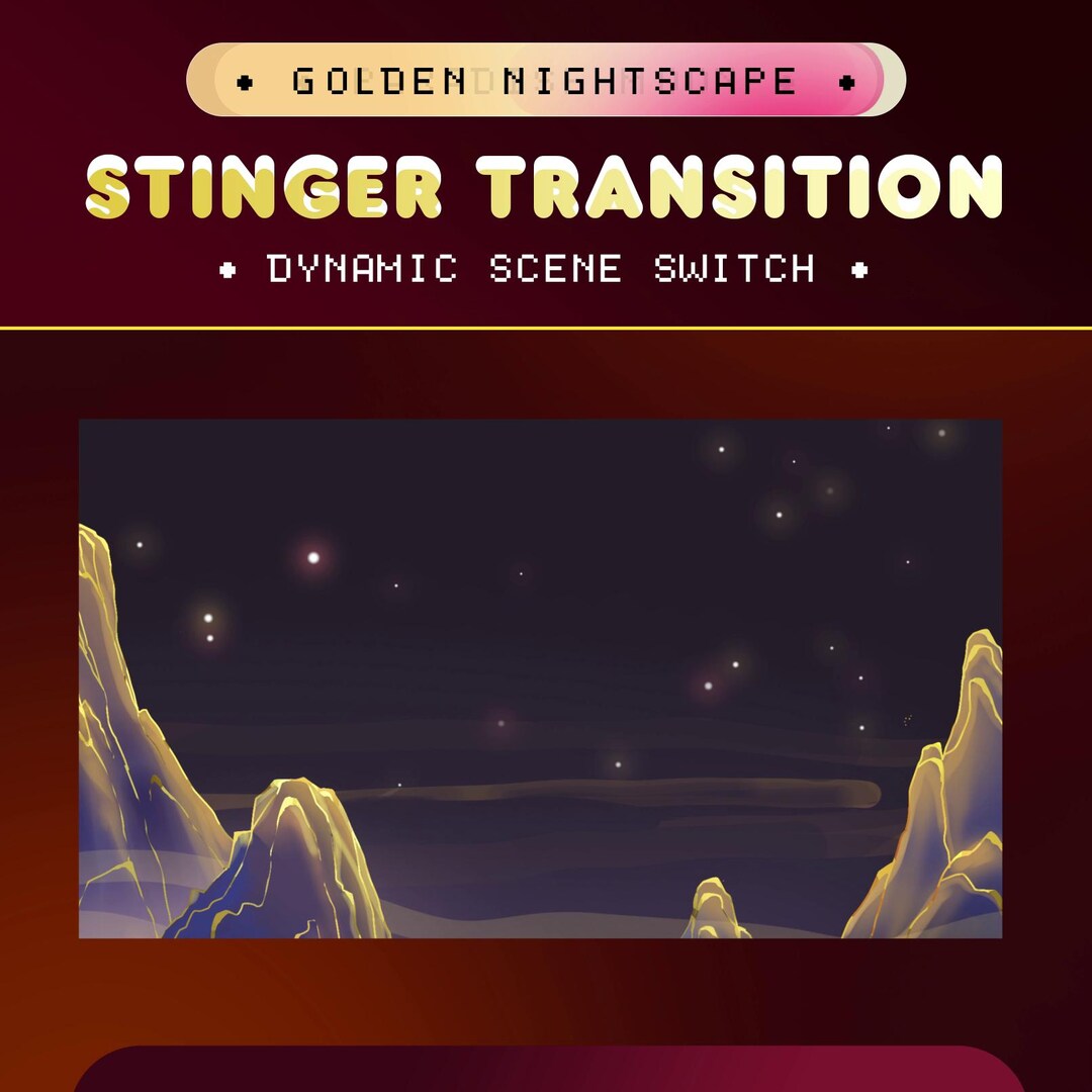 Golden Nightscape Stinger Transition Package for Twitch/lotus Flowers Transition for OBS Studio ...