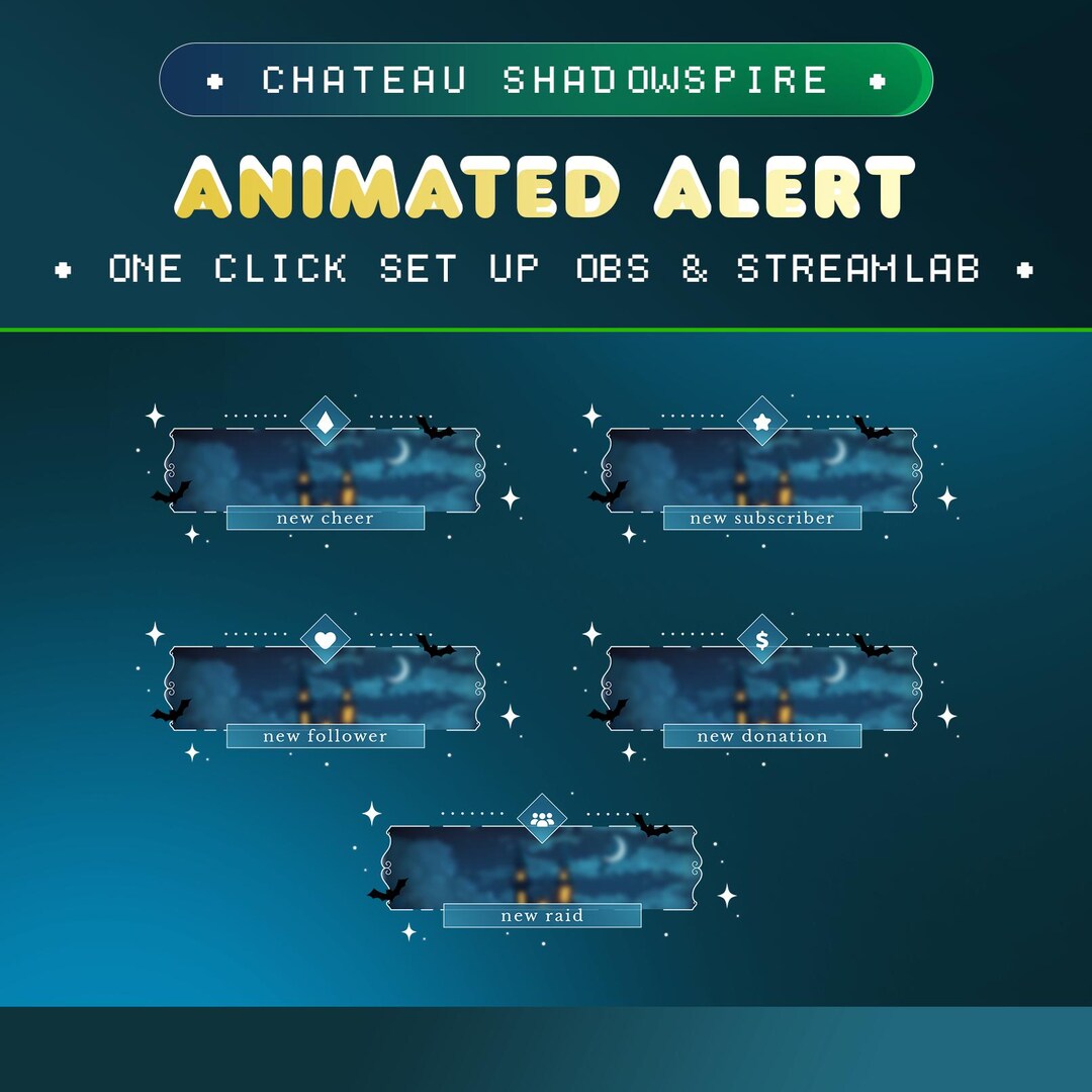 Haunted Castle Animated Stream Alert for Twitch, Kick and Youtube ...