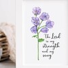 Purple Flower Bible Quote Art Print Watercolor Floral Art Print, Bible ...