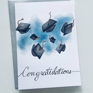 Graduation Folded Card 5X7 | Celebration Flying Grad Caps Cards Gifts ...