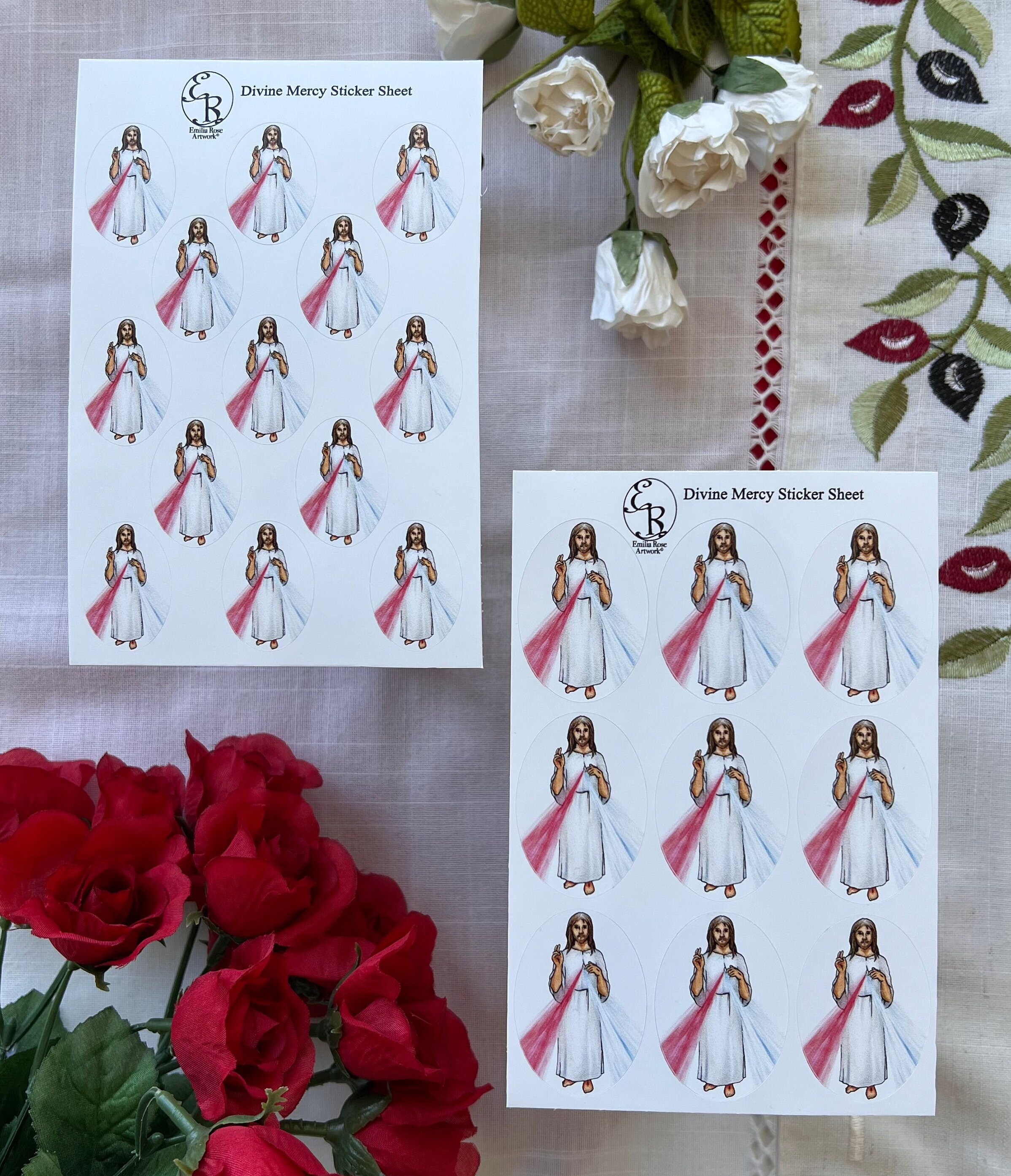 Divine Mercy Sticker Sheet | Easter Sticker Sheet, Divine Mercy Sunday ...