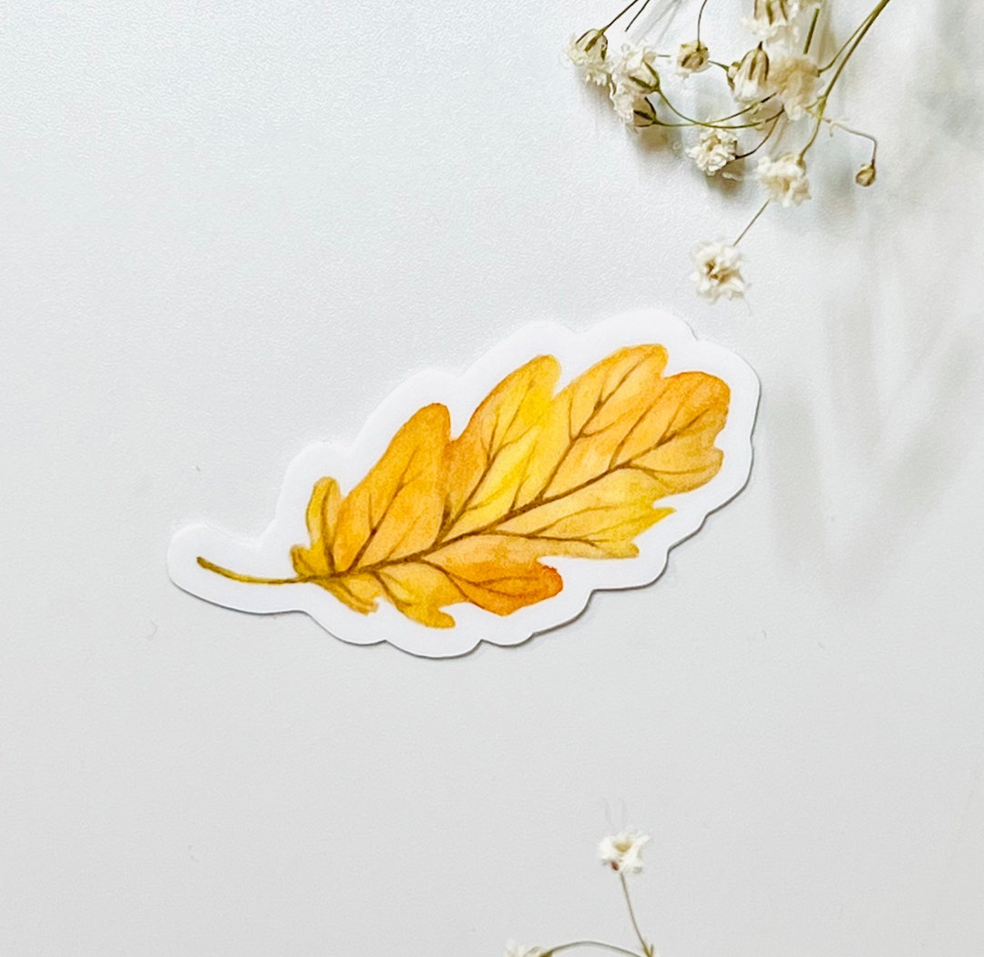 Oak Leaf Sticker | Autumn Die Cut Sticker, Fall Vinyl Sticker ...