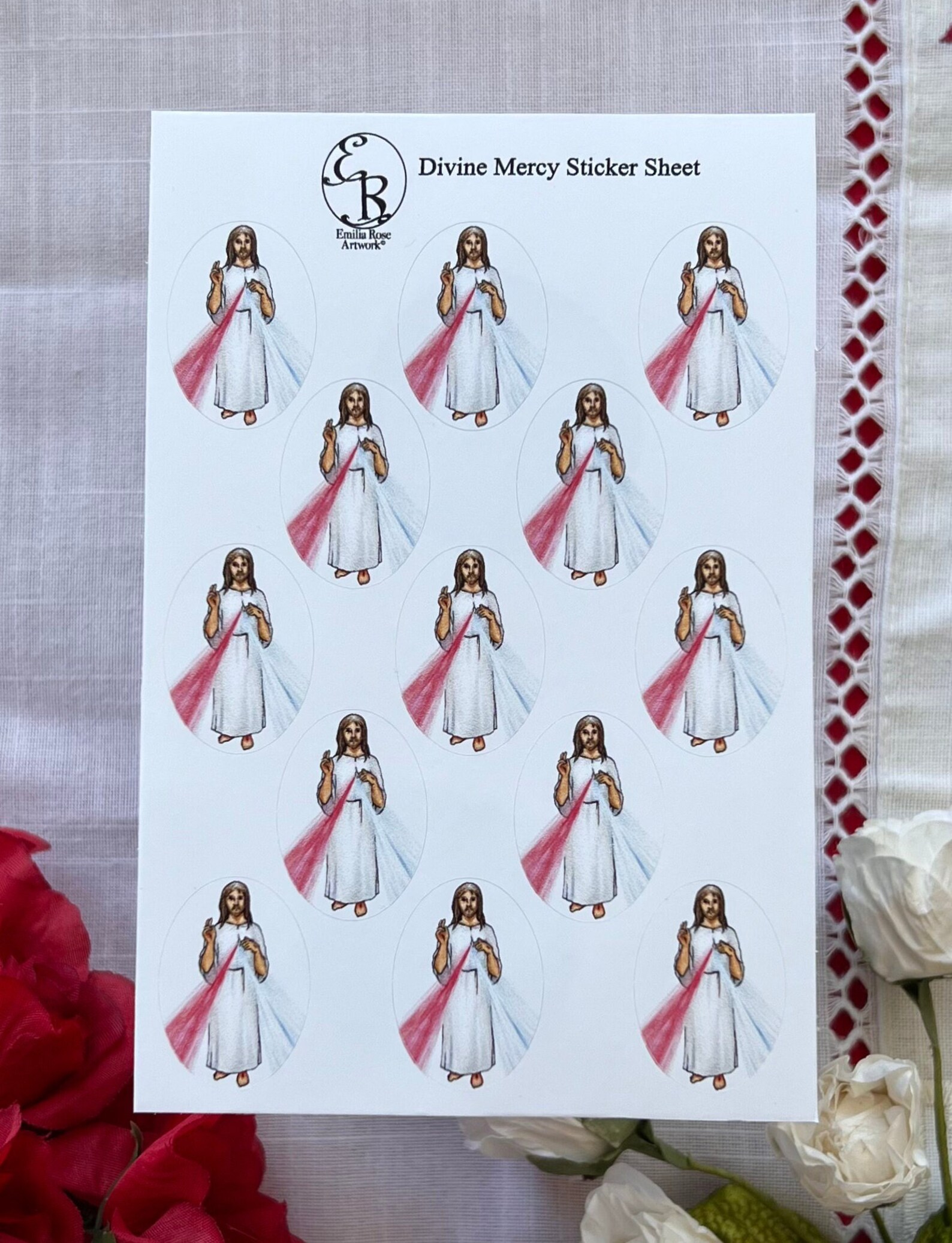 Divine Mercy Sticker Sheet | Easter Sticker Sheet, Divine Mercy Sunday ...