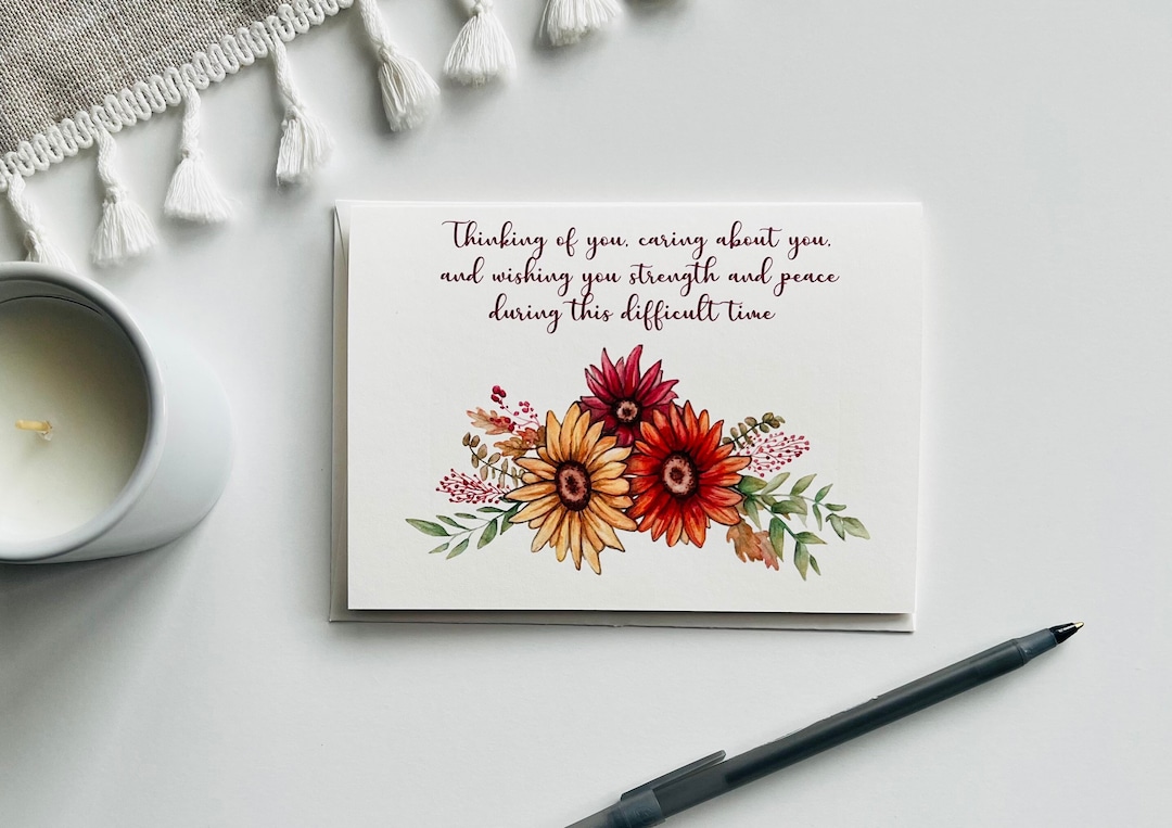 Blank Floral Sympathy Card | Autumn Sympathy Card, Fall Sympathy Card ...