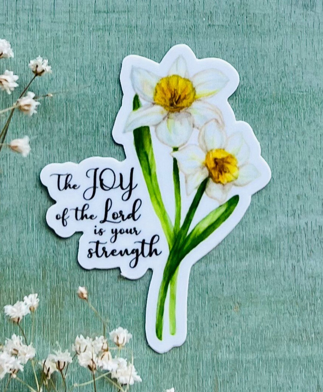 Daffodil Scripture Sticker | Spring Flower Sticker, Joy of the Lord ...