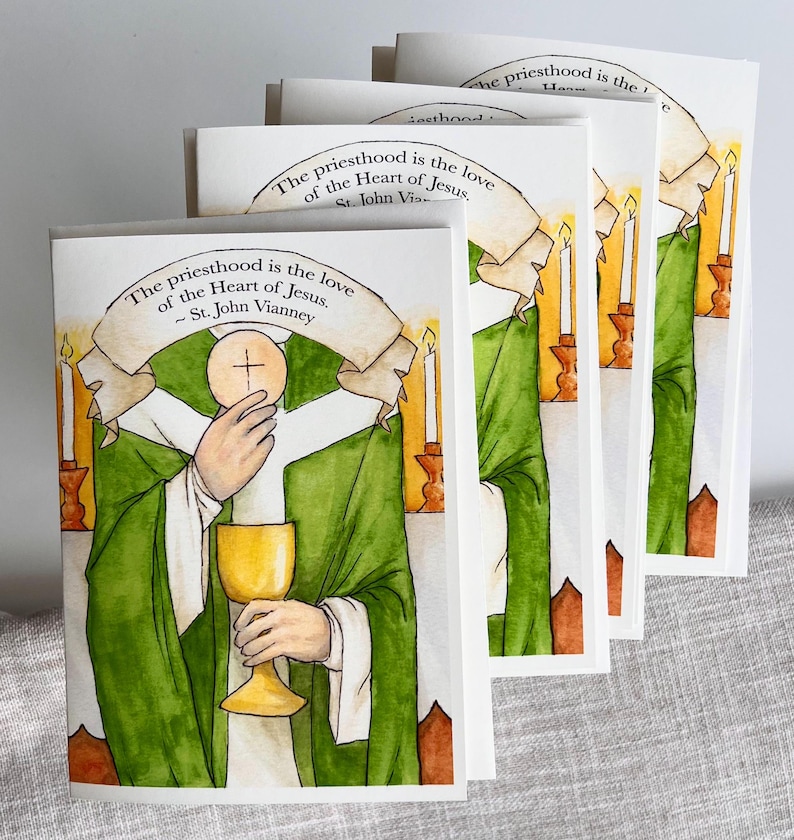 Priestly Ordination Card | Watercolor Catholic Priest Anniversary - Etsy