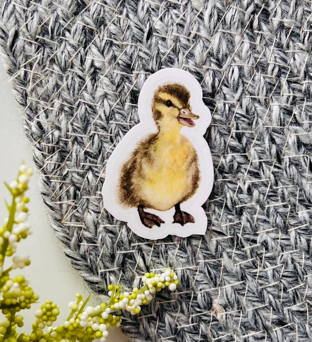 Spring Duckling Sticker | Easter Duck Sticker, Watercolor Ducky Sticker ...