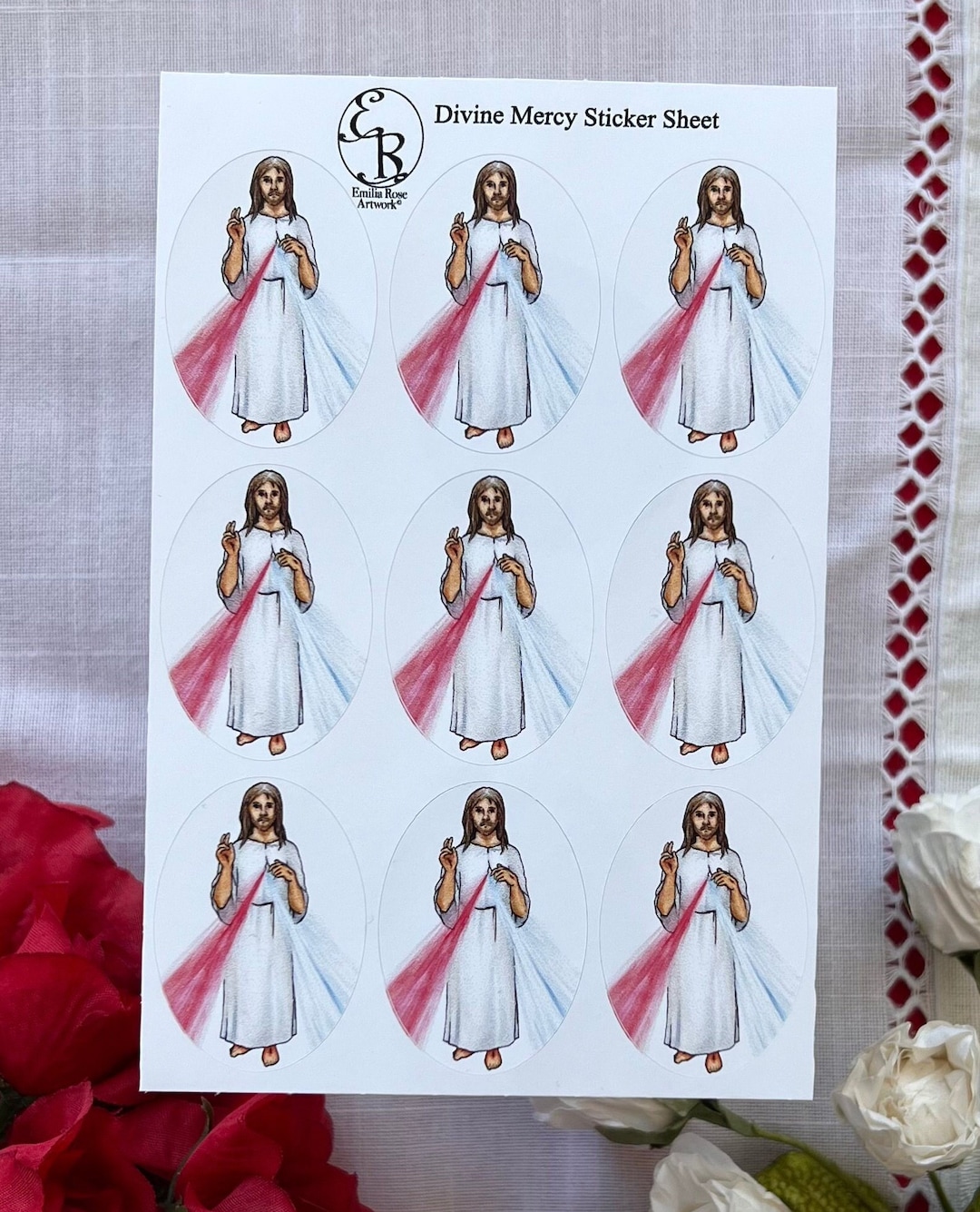 Divine Mercy Sticker Sheet | Easter Sticker Sheet, Divine Mercy Sunday ...