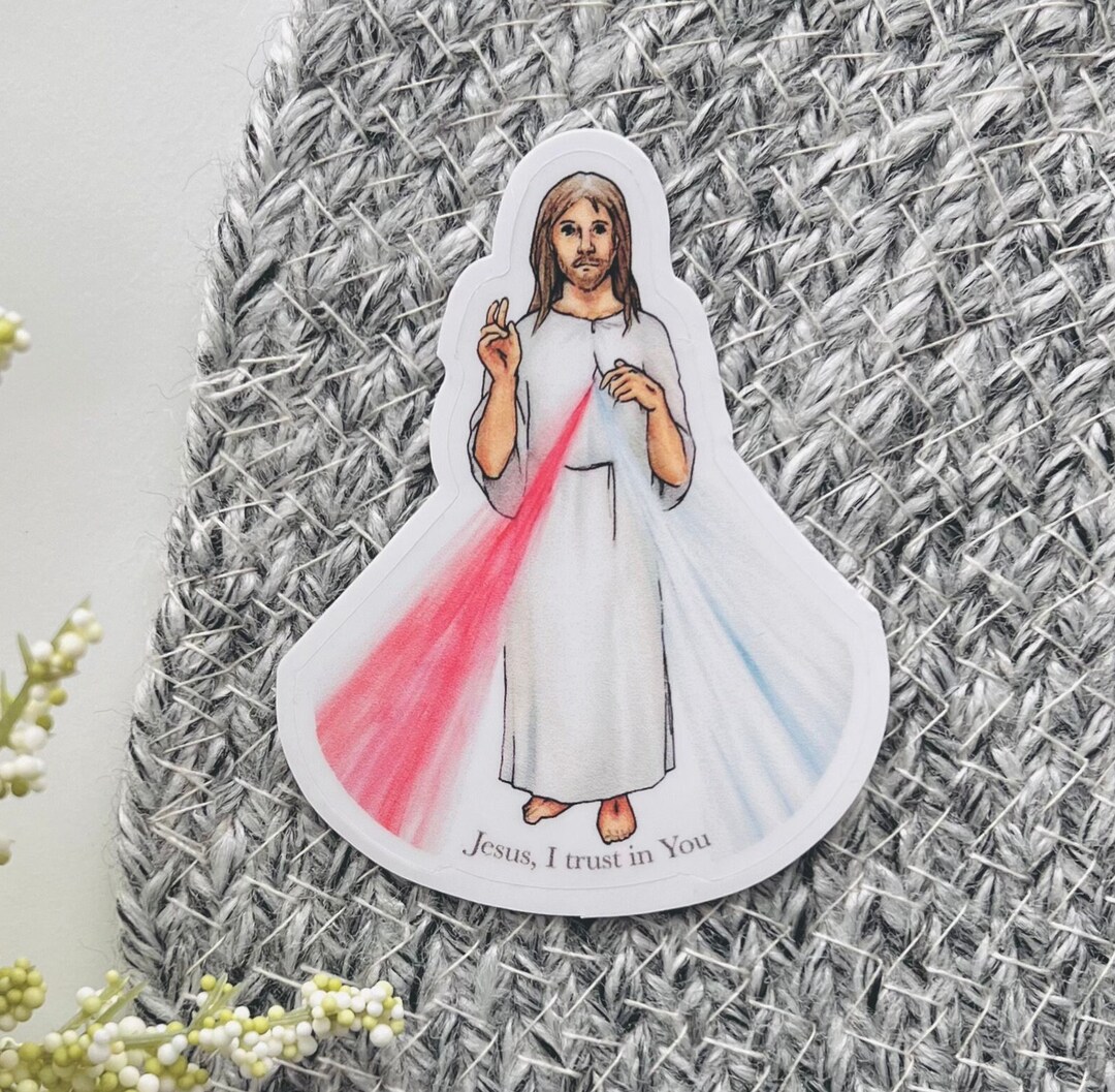 Divine Mercy Image Sticker | Mercy Sticker, Watercolor Jesus Sticker ...