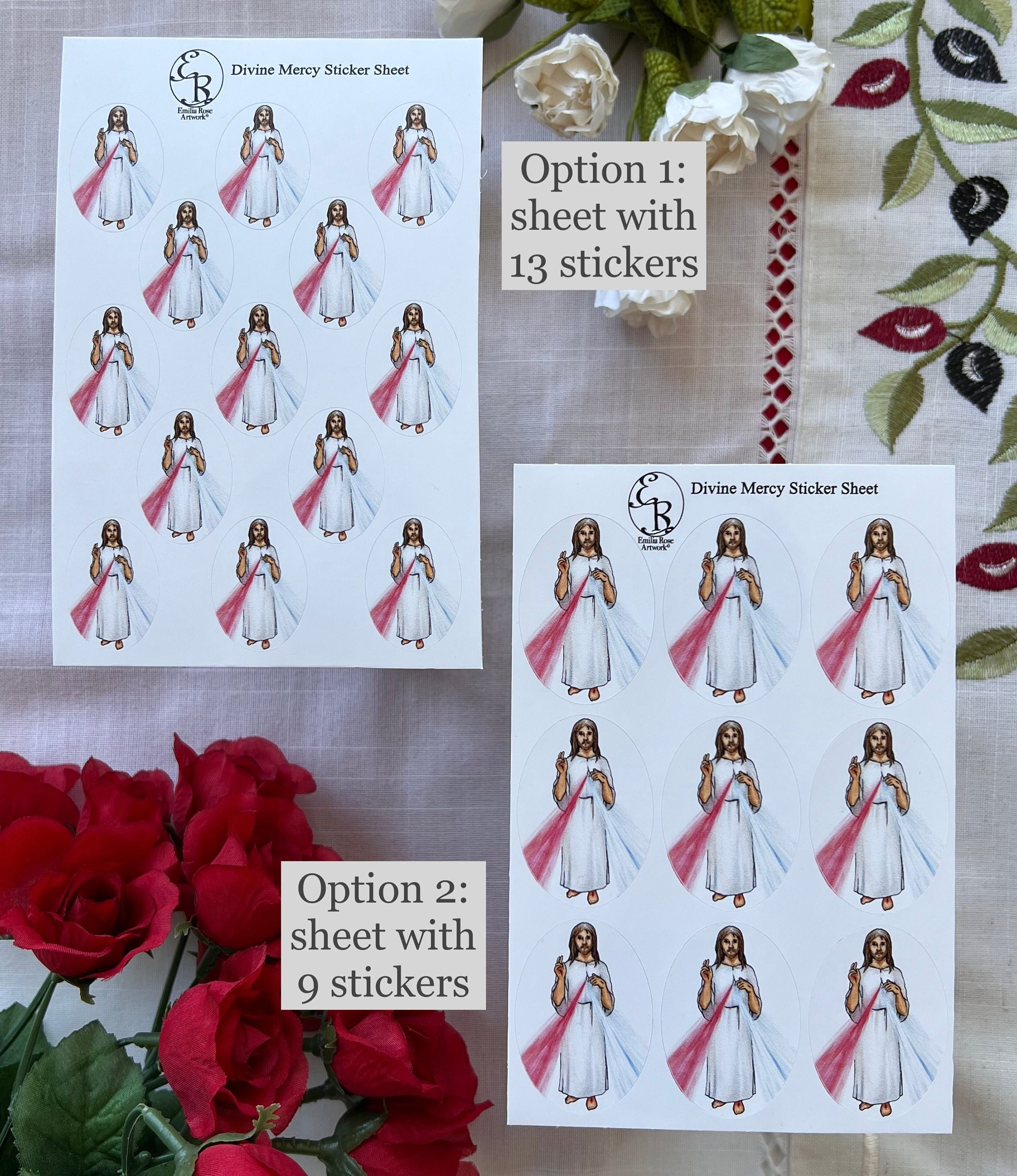 Divine Mercy Sticker Sheet | Easter Sticker Sheet, Divine Mercy Sunday ...