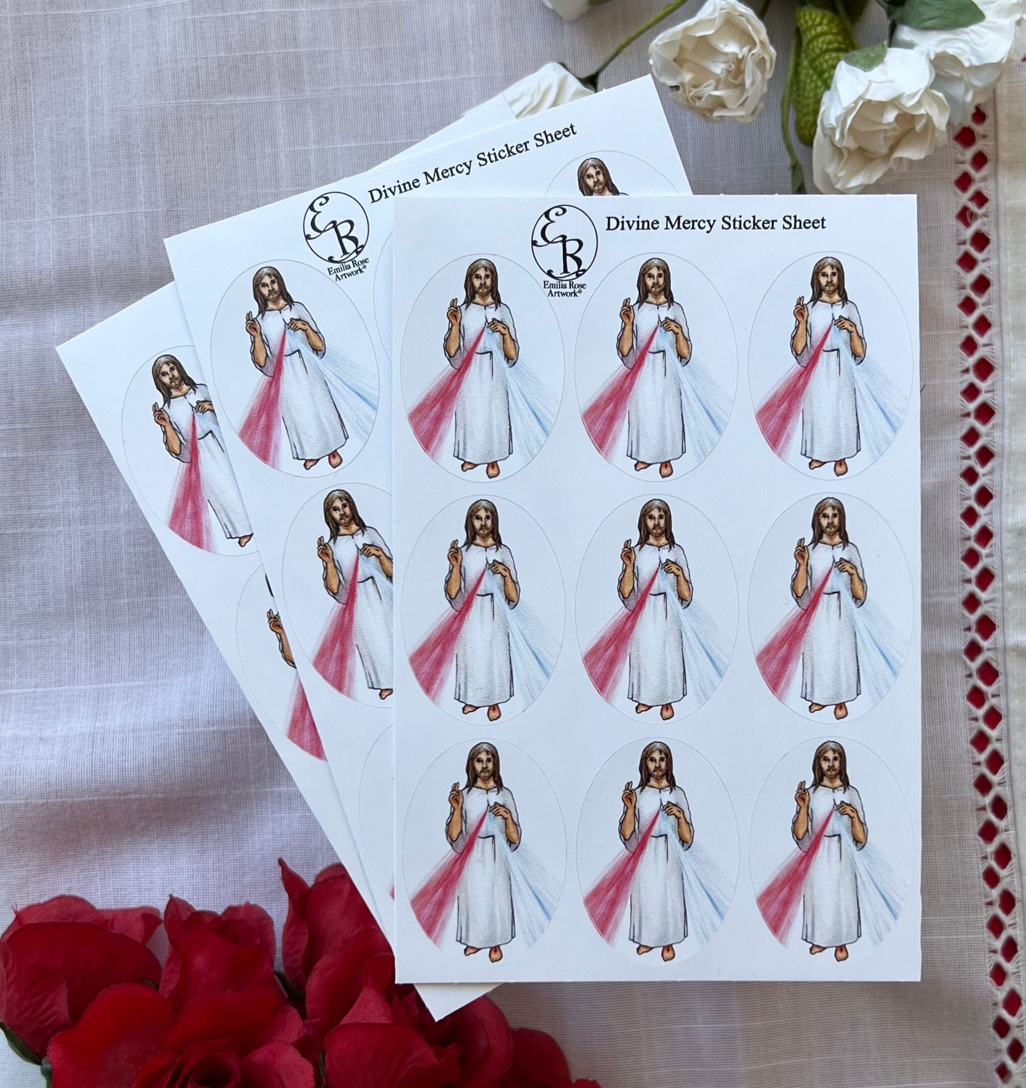 Divine Mercy Sticker Sheet | Easter Sticker Sheet, Divine Mercy Sunday ...