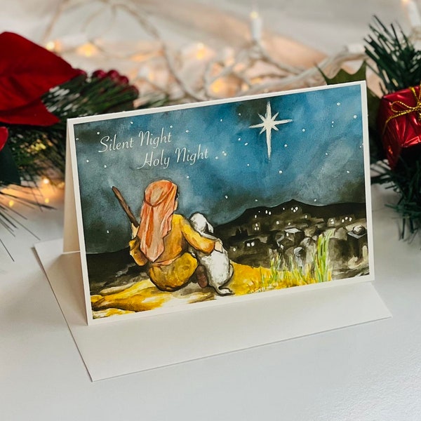 Silent Night Card - Etsy