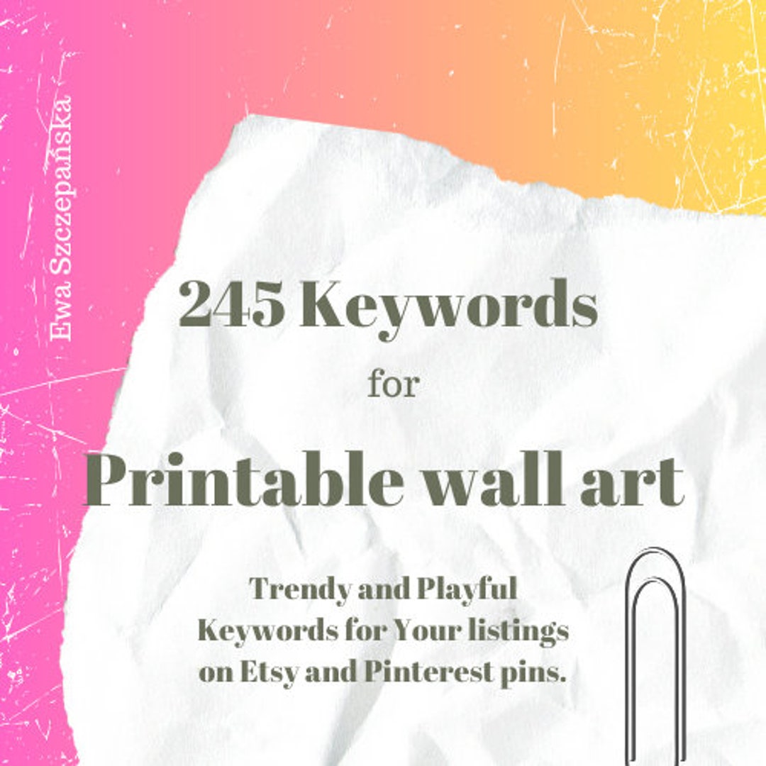 Keywords for Printables, Digital Download Art Seo Supply, Printable ...