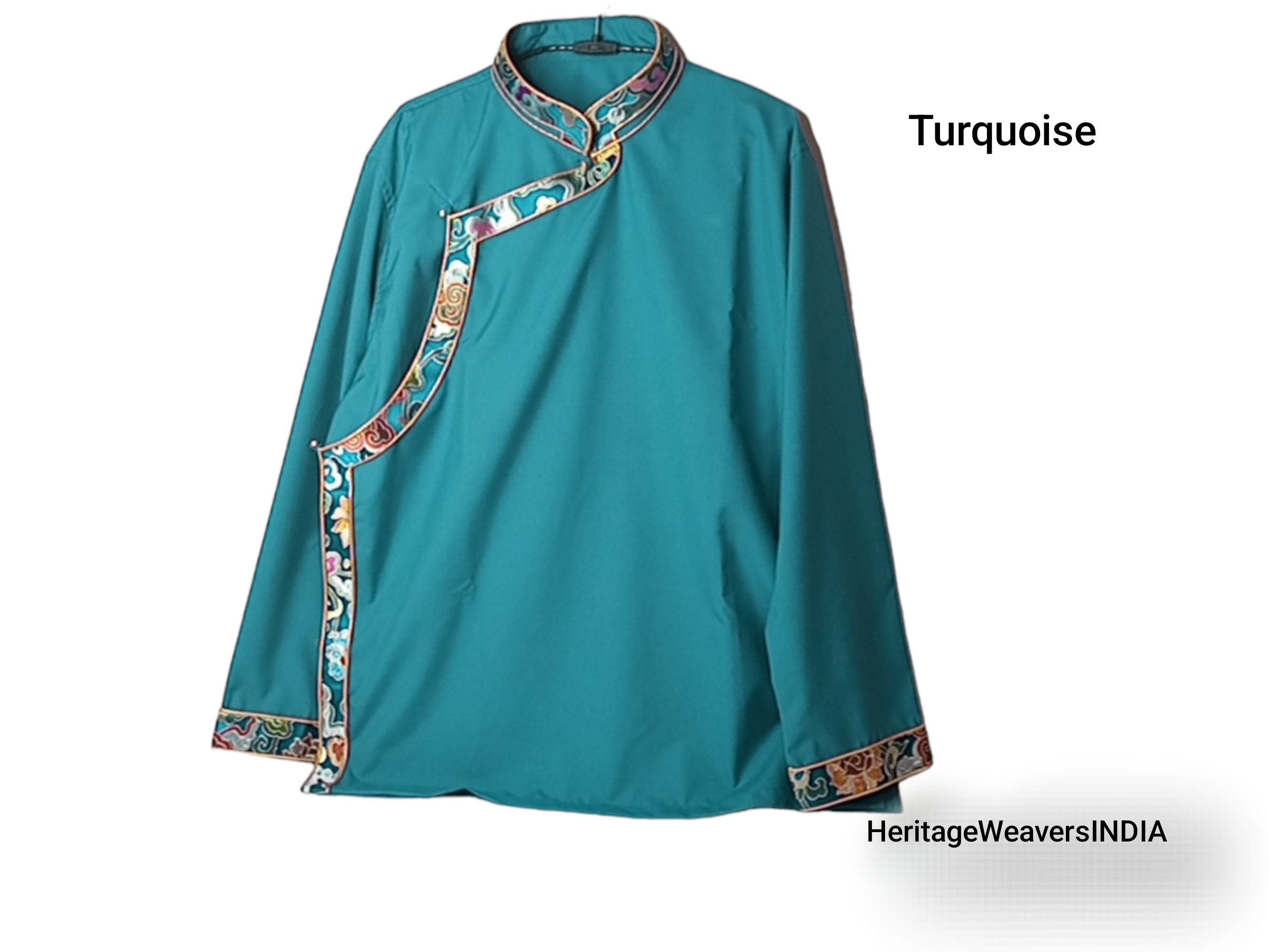 Light Green Color Tibetan Traditional Shirt,tibetan Shirt Man Side ...
