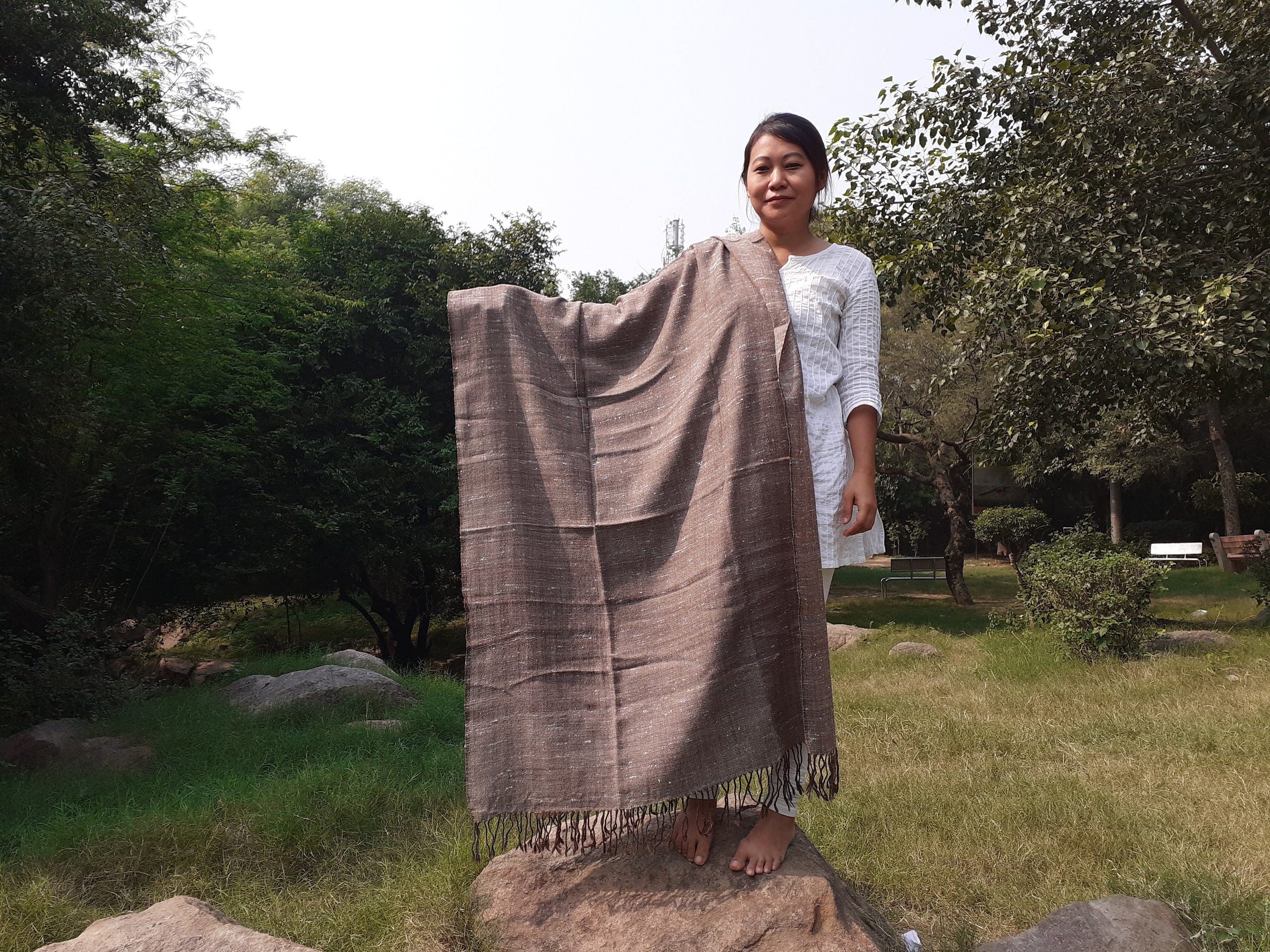 Handwoven Himalayan Yak Wool Blanket,yak Meditation Shawl,tibetan Yak ...